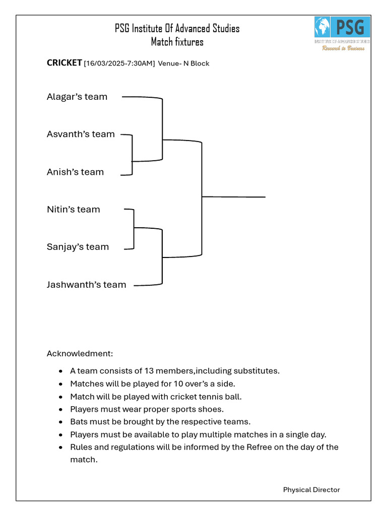 Nebula 2025 Sports Fixtures | PDF | Sports Rules And Regulations | Team ...