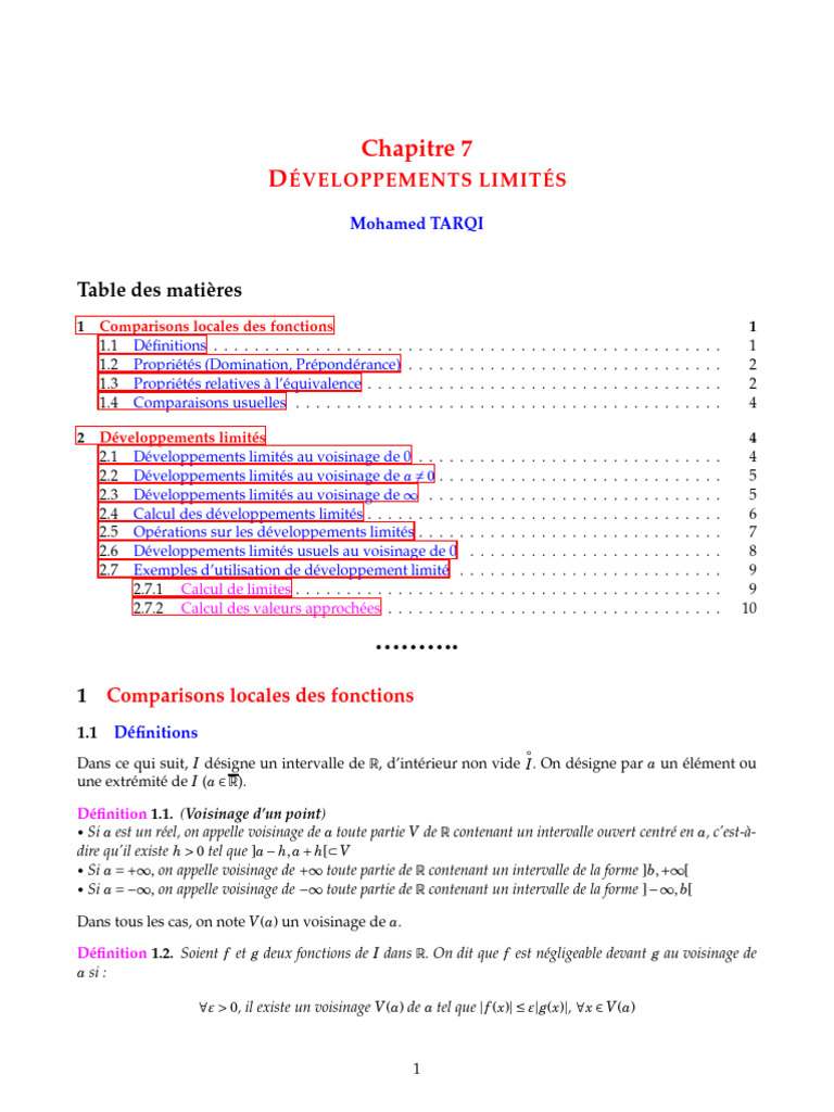 Développements Limités en Mathématiques | PDF | Mathématiques | Analyse ...
