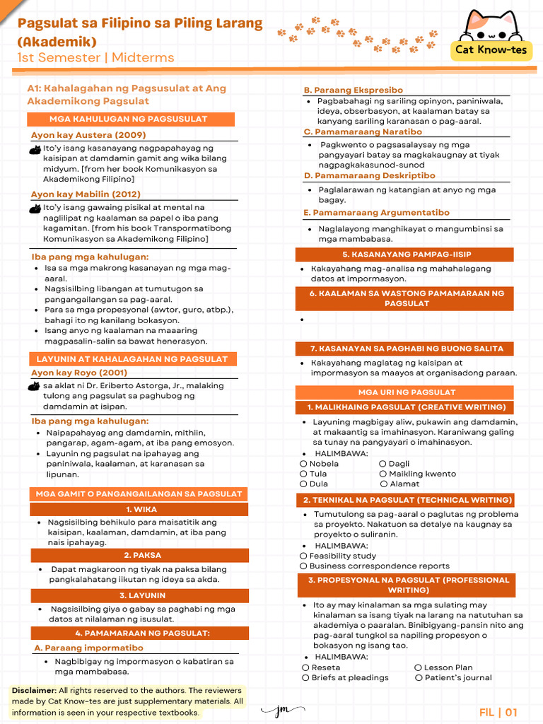 Cat-Know-Tes (Fil) | PDF