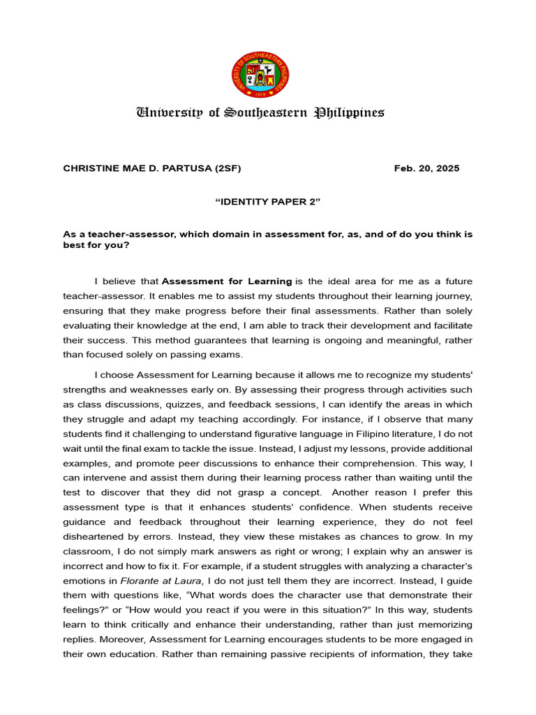 Partusa Identity Paper 2 | PDF | Learning | Psychology
