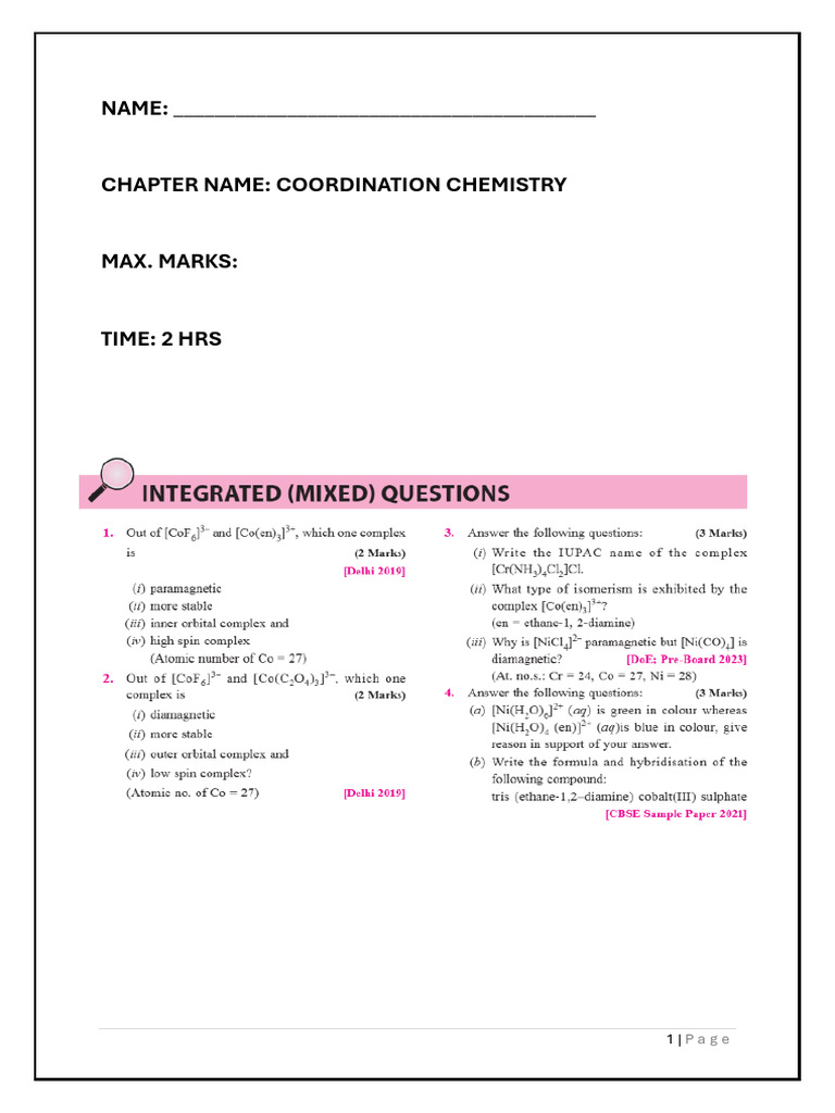 6. Coordination Test | PDF