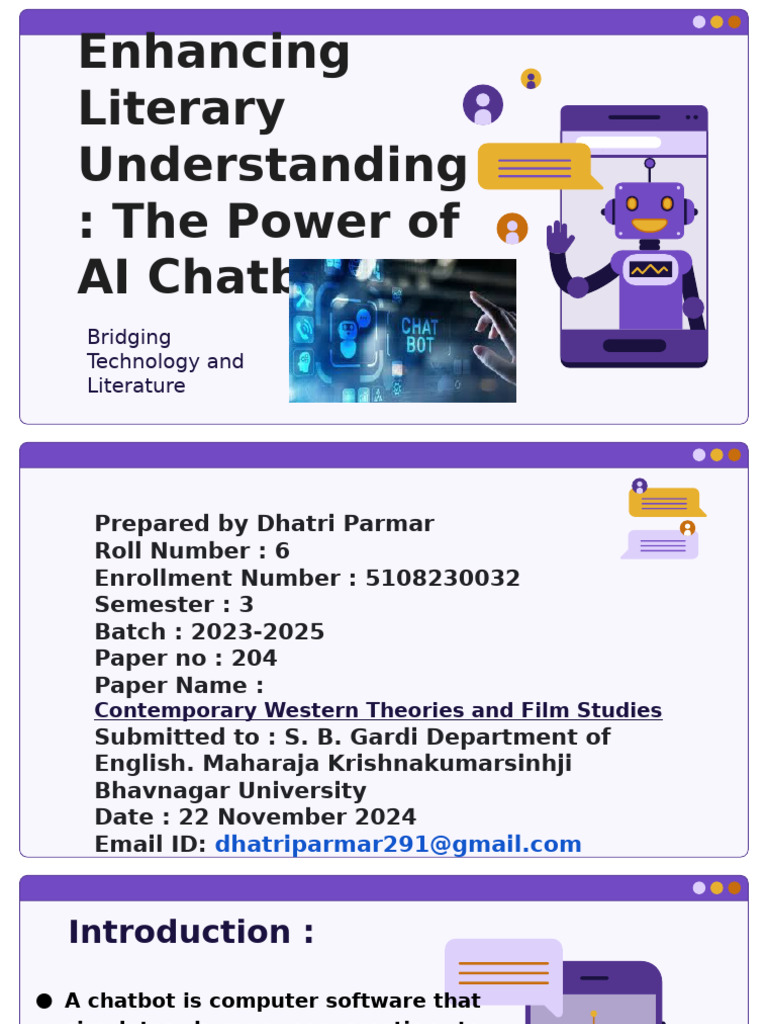 Enhancing Literary Understanding - The Power of AI Chatbots | PDF ...