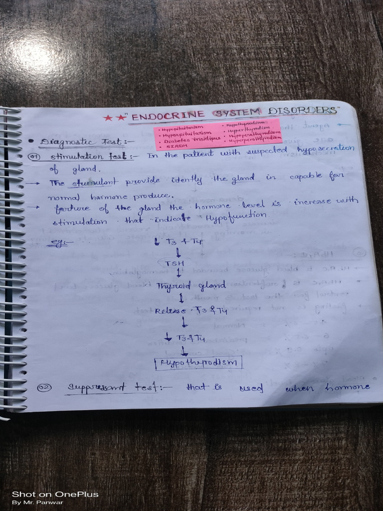 MSN 1st Handwriting Notes Endocrine, Renal and Cardio Vascular System | PDF