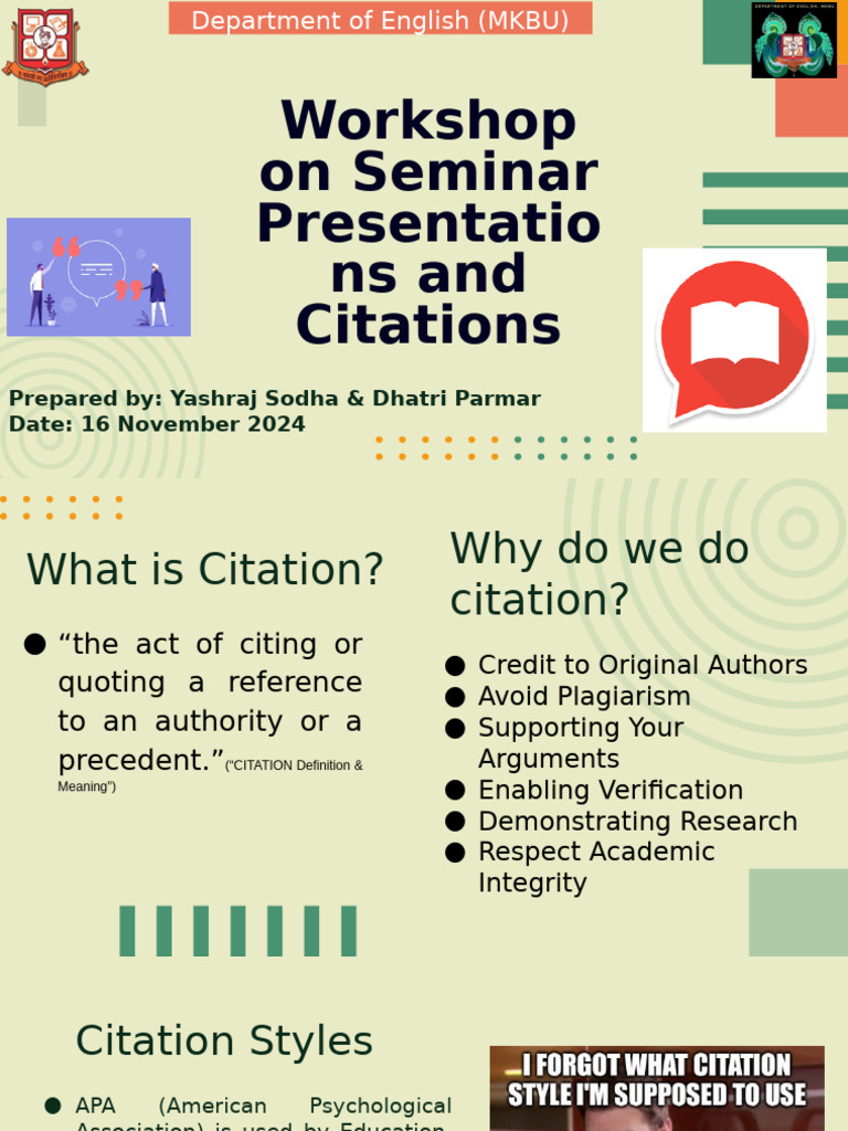 Citation Workshop Overview and Tools | PDF | Citation | Written ...