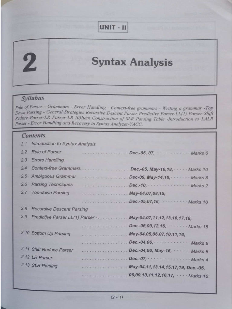 Compiler Design Unit 2 | PDF