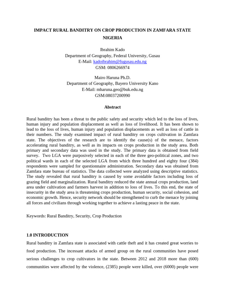 MH N Kado - RURAL BANDITRY - Ed24 | PDF | Agriculture