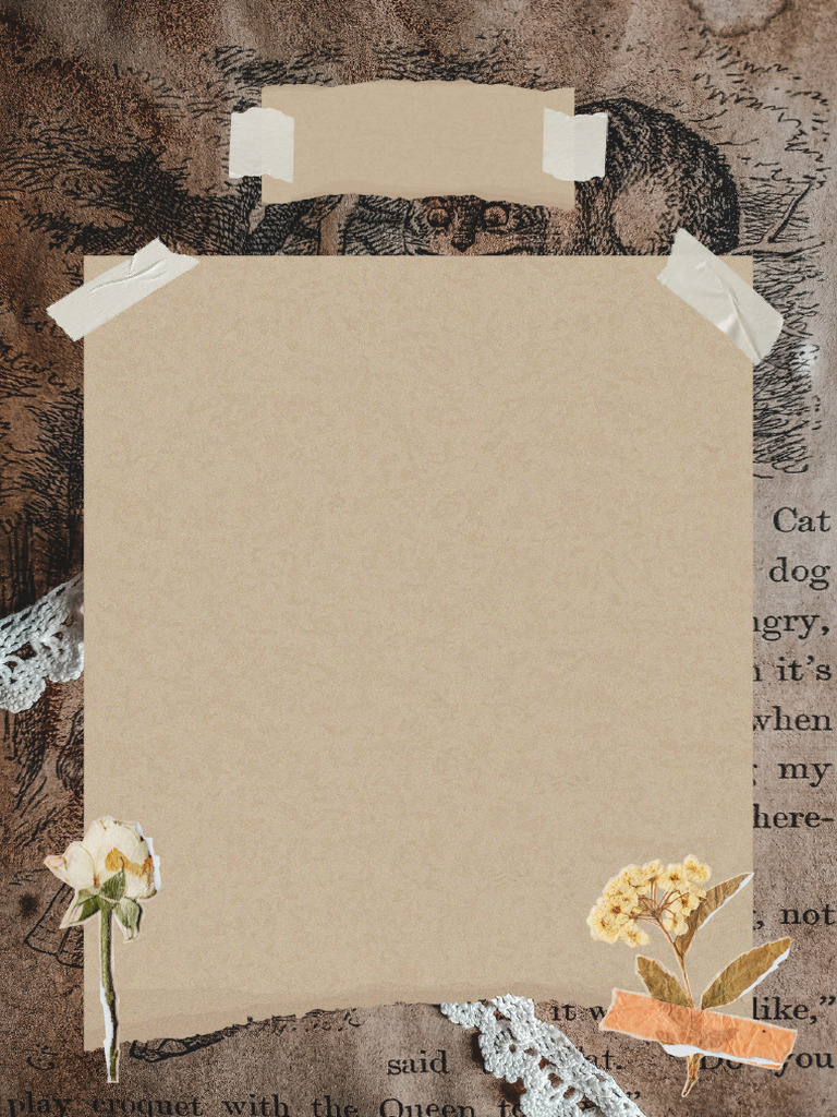 Brown Vintage Scrapbook Note Page Border | PDF