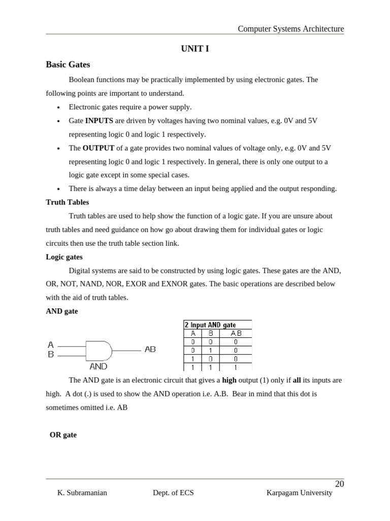 Digital UNIT I | PDF | Logic Gate | Boolean Algebra