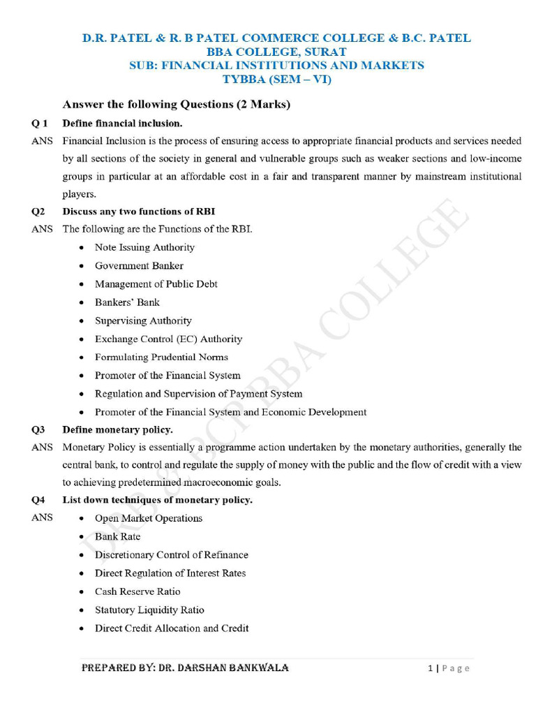 Short IMP Questions and Ans | PDF