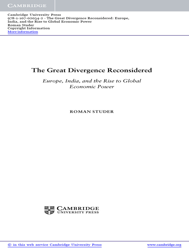 Great Divergence: Europe vs. India | PDF | Copyright
