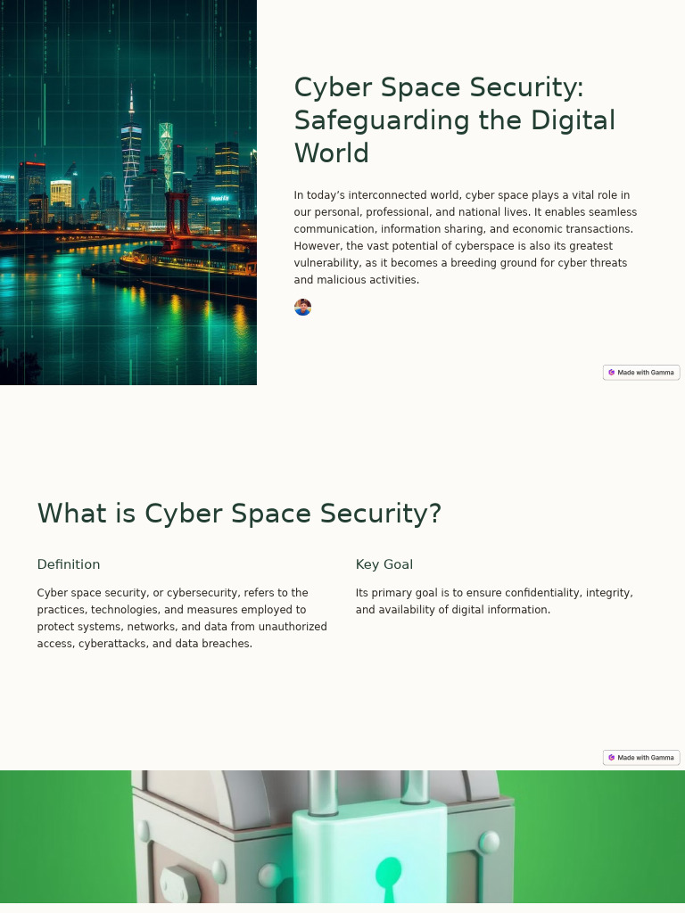 Cyber Space Security Safeguarding The Digital World | PDF | Security | Computer Security