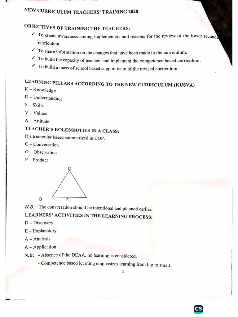 New Curriculum Highlights | PDF