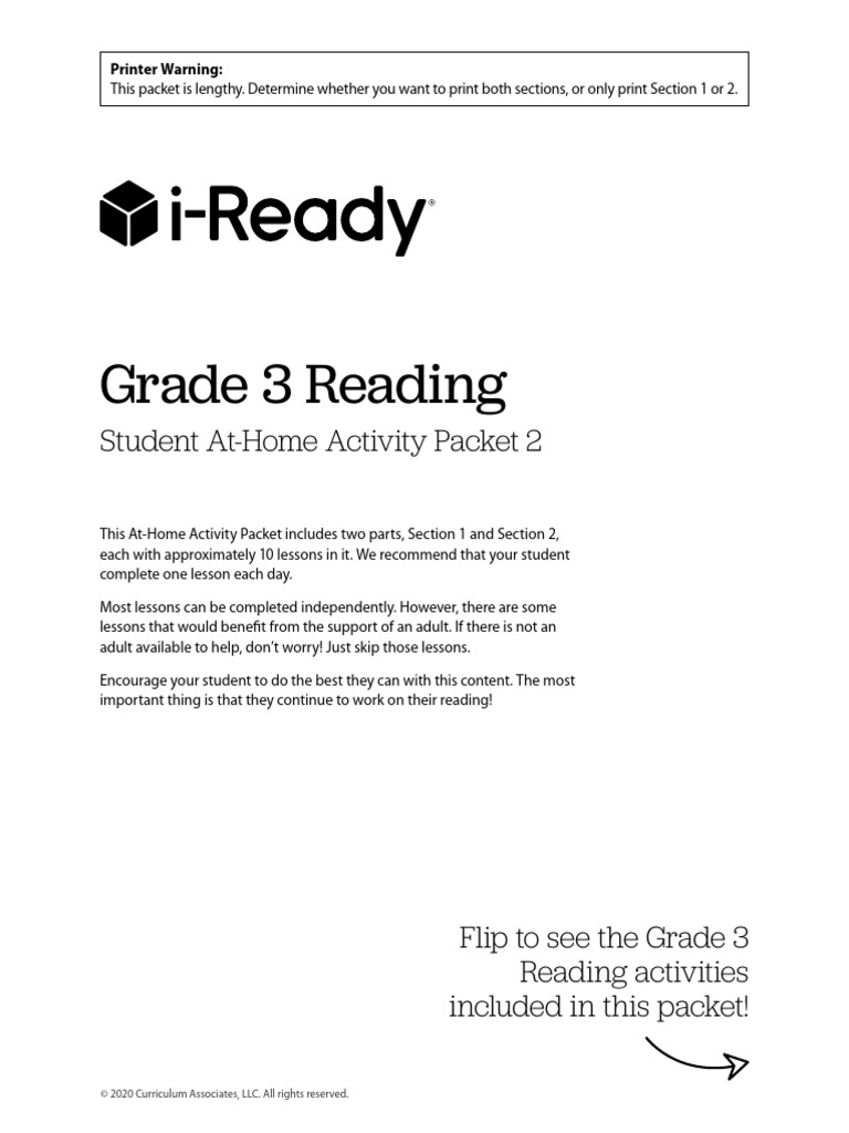 Iready at Home Activity Packets Student Ela Grade 3 P2 | PDF | Sacagawea