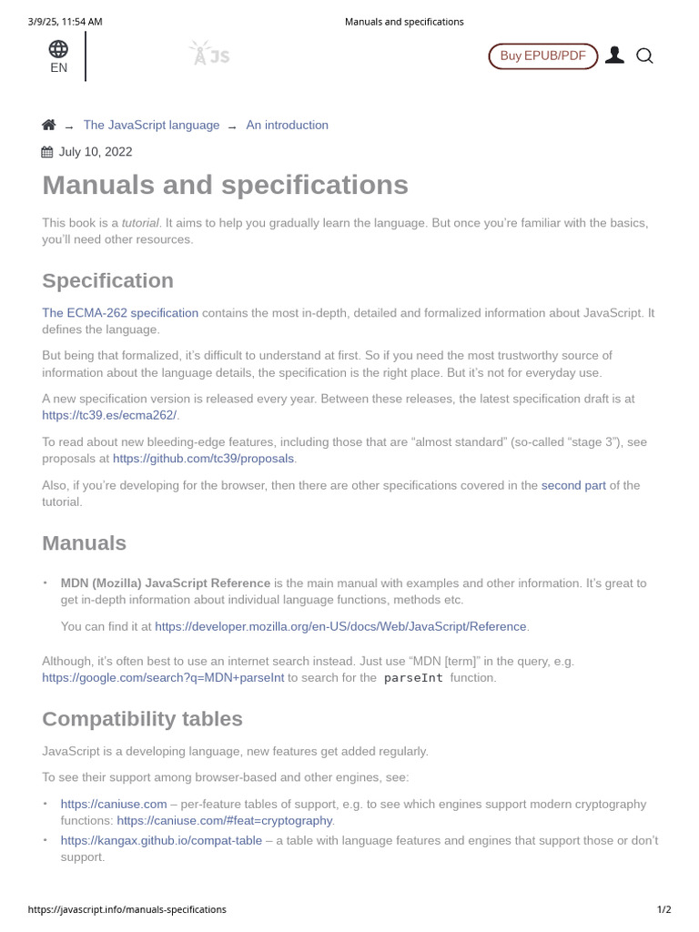 Manuals and Specifications | PDF | Java Script | Computing