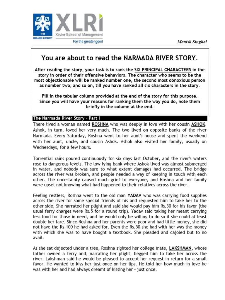 Narmada River Story Part 1 | PDF