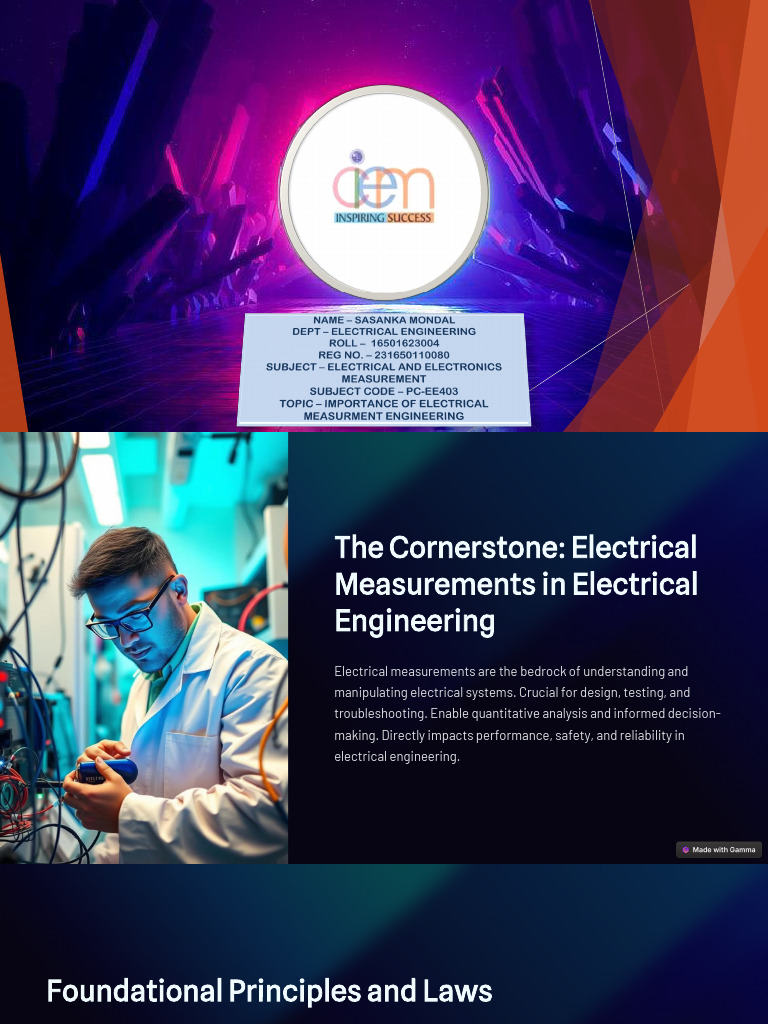 The Cornerstone Electrical Measurements in Electrical Engineering | PDF | Voltage | Electrical ...