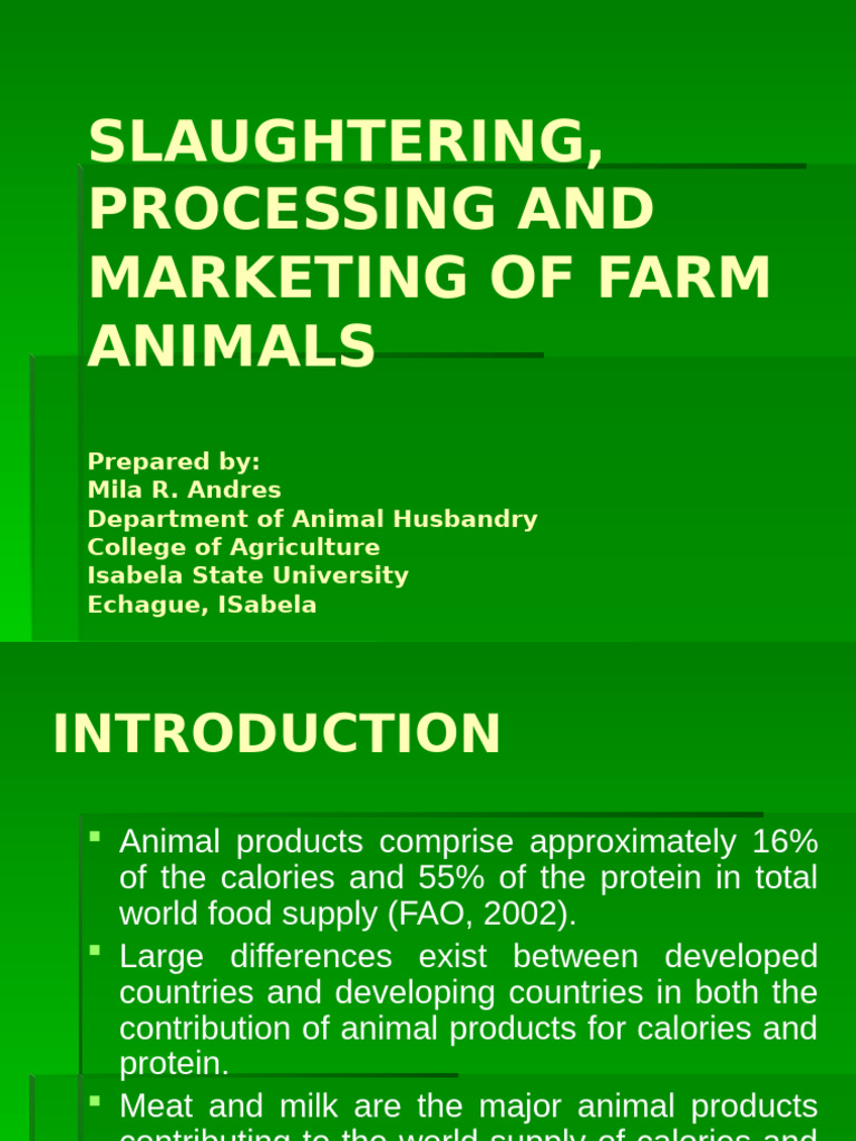 2. Slaughtering, Processing and Marketing of Farm Animals 2012 | PDF | Milk | Curing (Food ...