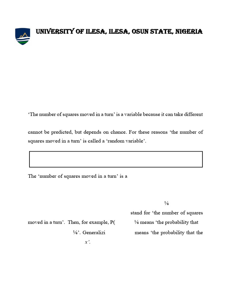 STA 111 Lecture Three - Random Variables_123132 | PDF | Variance | Mean
