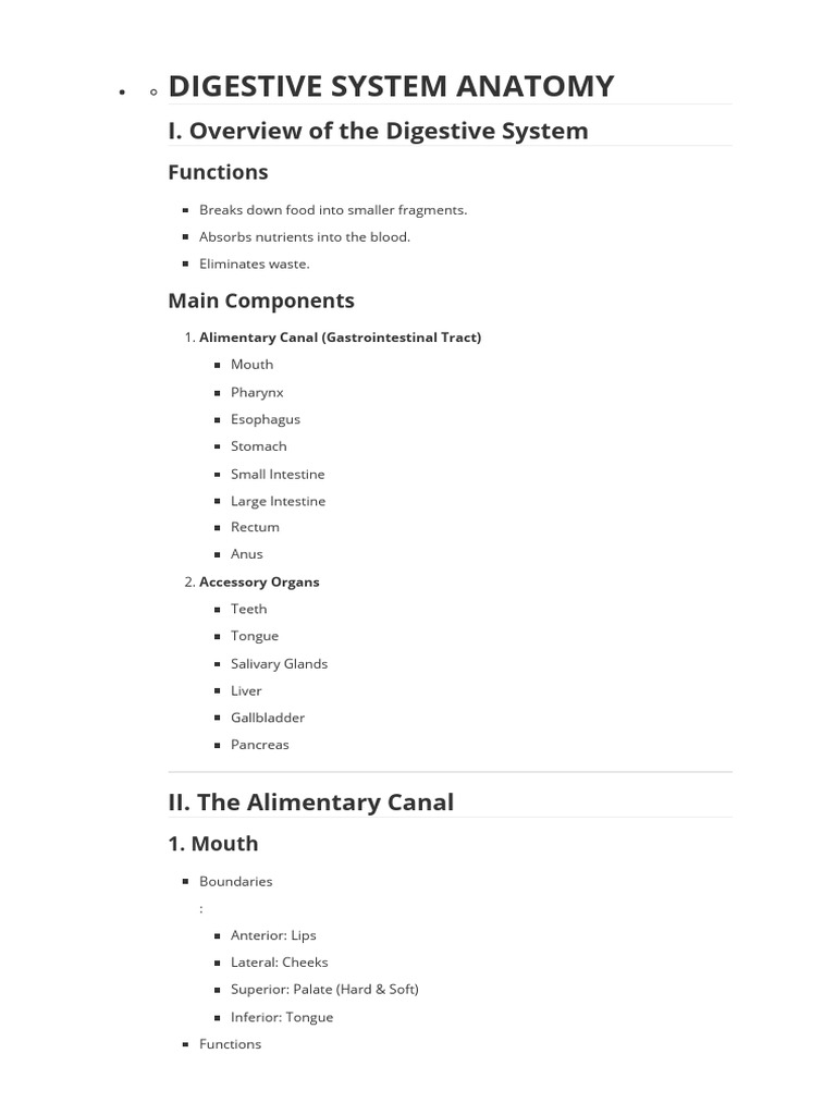 Digestive Anatomy Resume | PDF | Human Digestive System | Esophagus