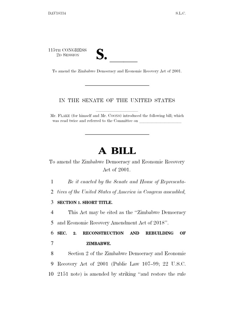 ZDERA Amendment Act of 2018 | PDF | Zimbabwe | Voting