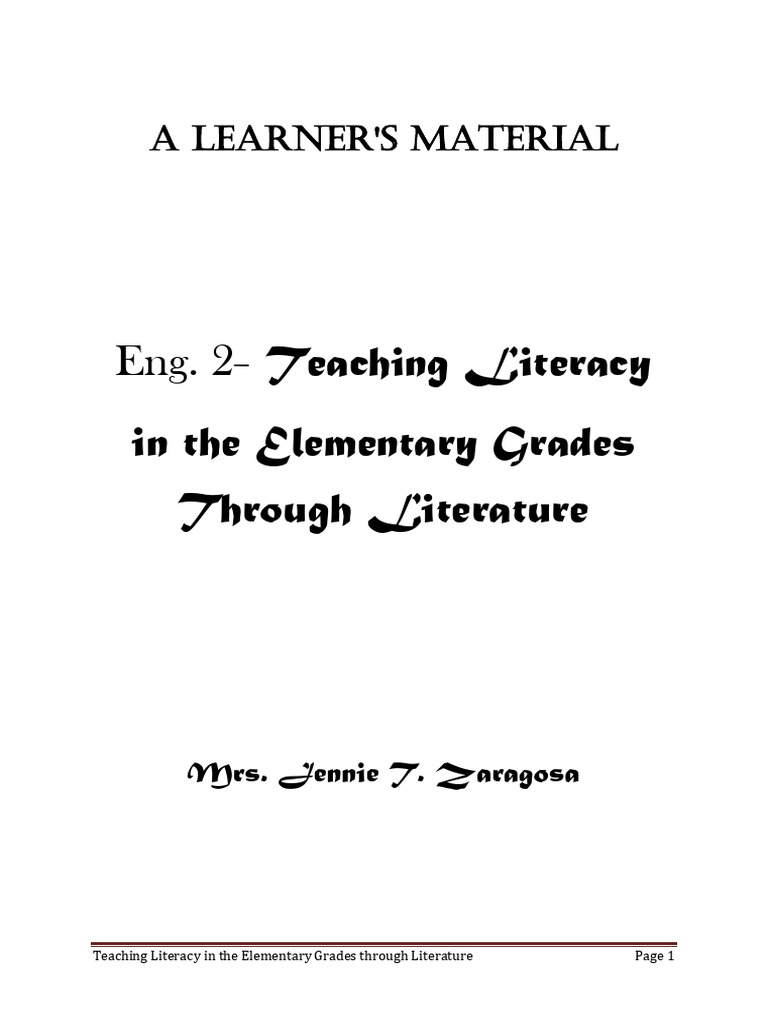 English-2-Module_092600 | PDF | Learning | Literacy