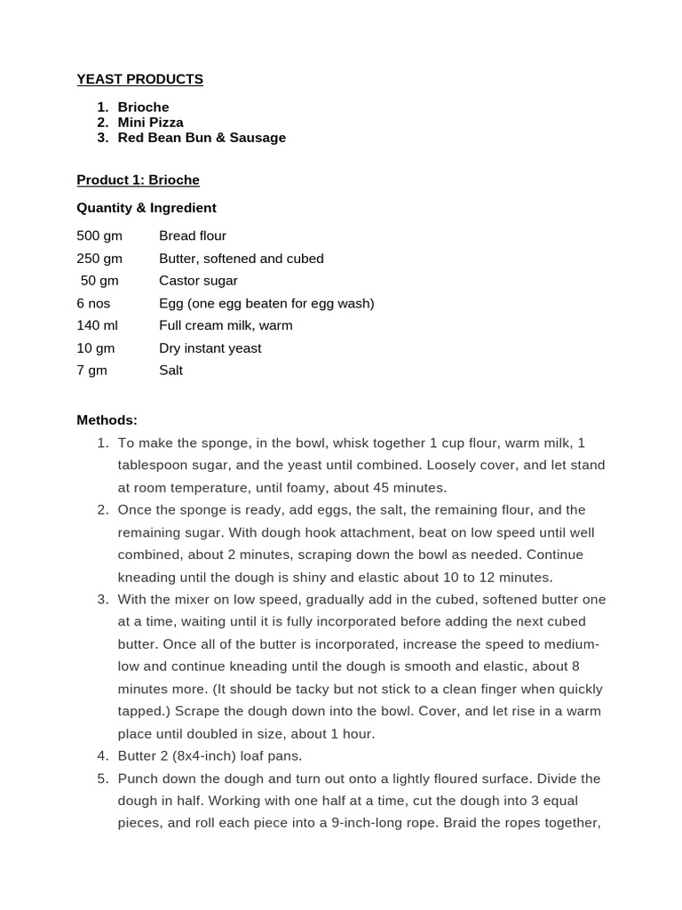 YEAST PRODUCTS Bakeri 2 | PDF | Breads | Dough