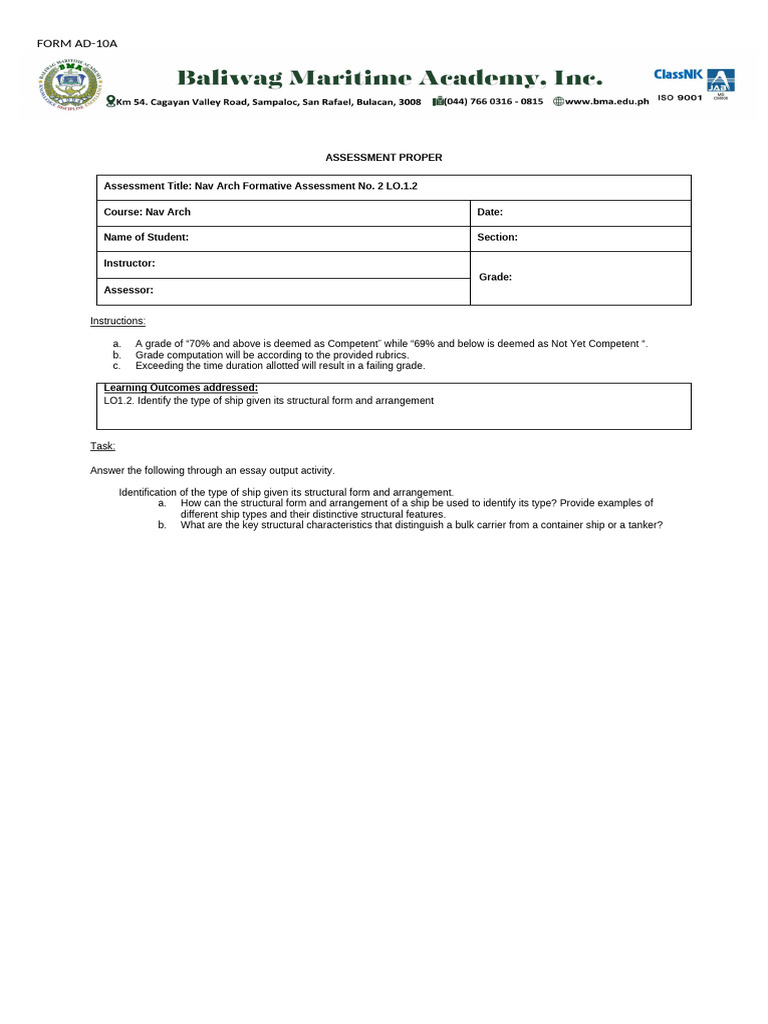 AD-10A-Assessment-Plan-Form - 1.2 | PDF