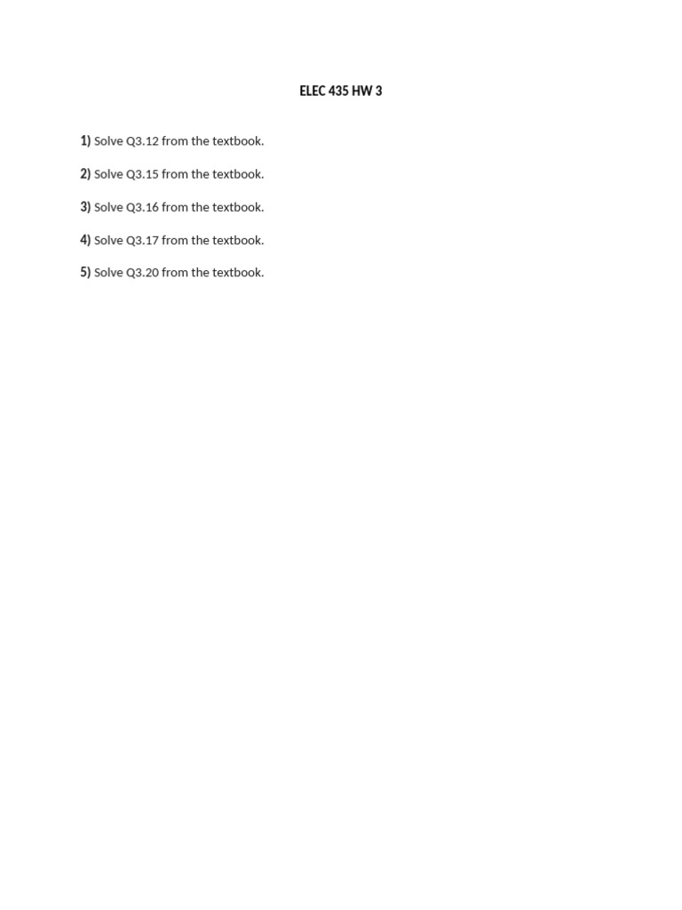 Elec 435 HW 3 | PDF