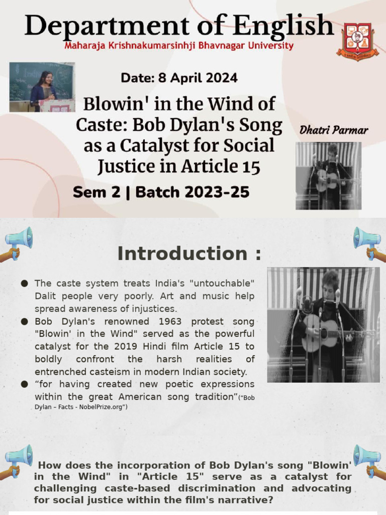 Blowin' in The Wind of Caste - Bob Dylan's Song As A Catalyst For Social Justice in Article 15 ...