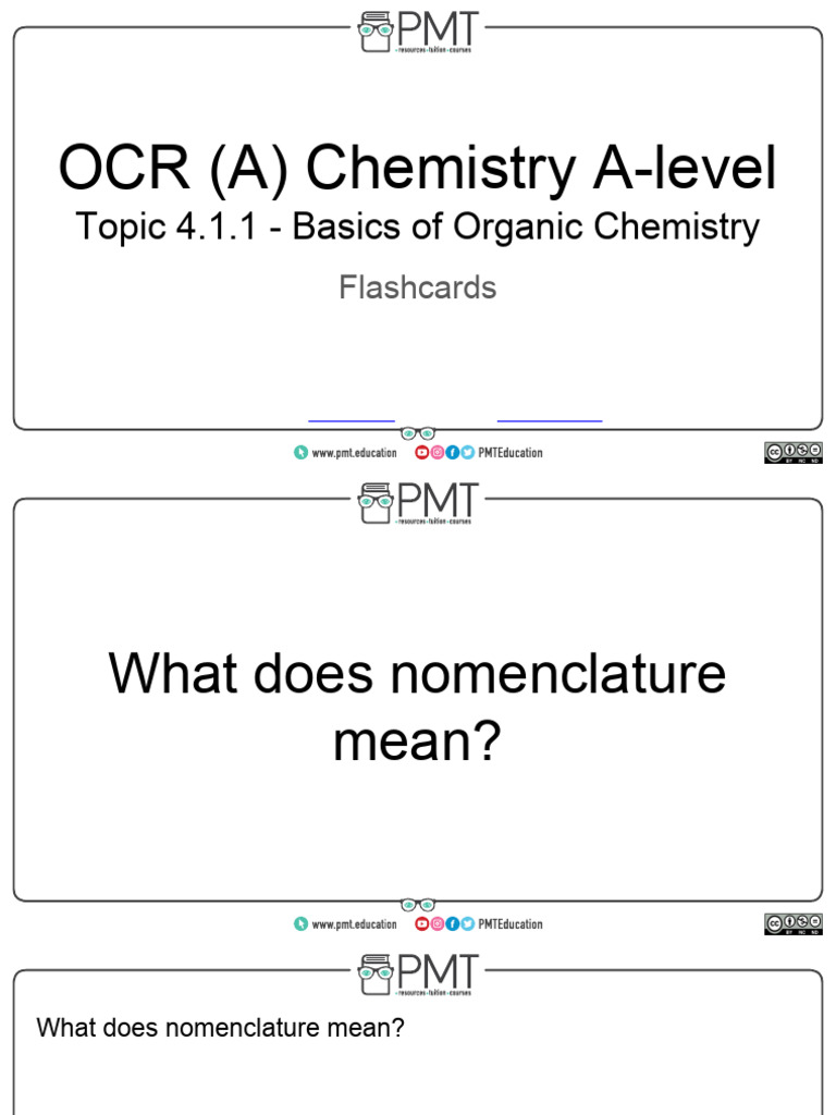 Flashcards - Topic 4.1.1 Basics of Organic Chemistry - OCR (a ...