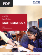 A Level Maths OCR A Spec | PDF | Teaching Mathematics | Statistics