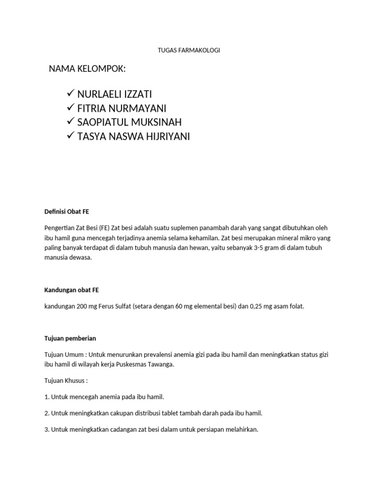 Kel.1 Tablet Fe | PDF