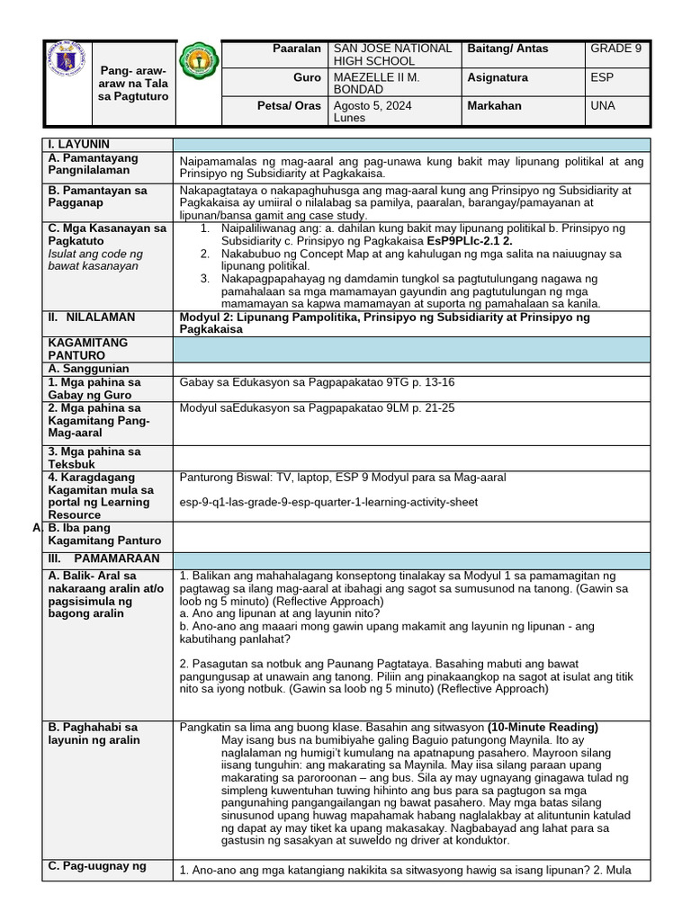ESP-9-DLL-Aug 5 | PDF