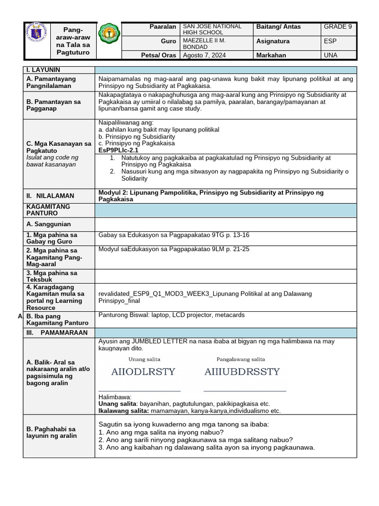 ESP-9-DLL-Aug 7 | PDF