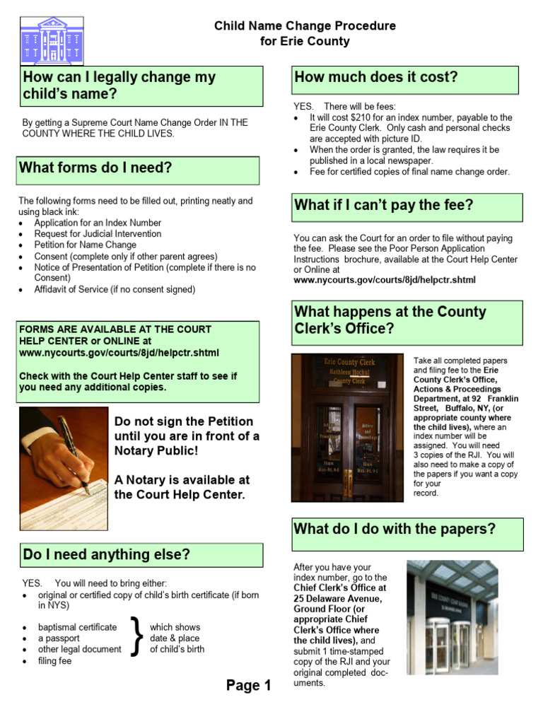 Legal Name Change For A Child PDF | PDF | Birth Certificate | Notary Public