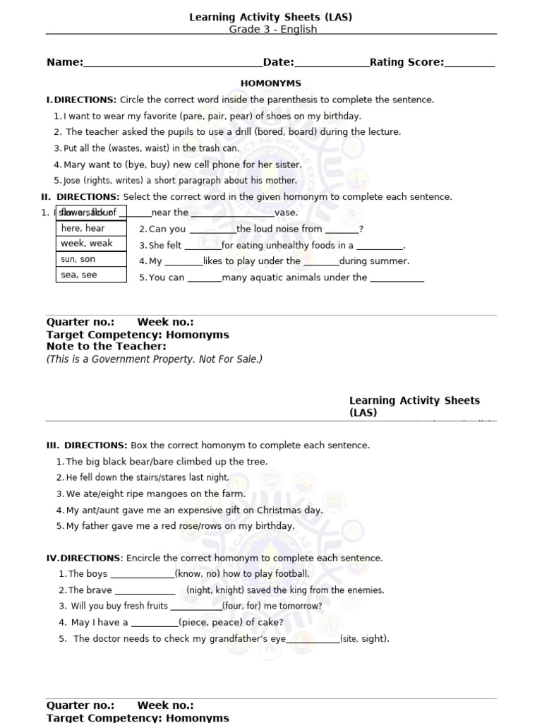 English 3 Q3 LAS 1 | PDF