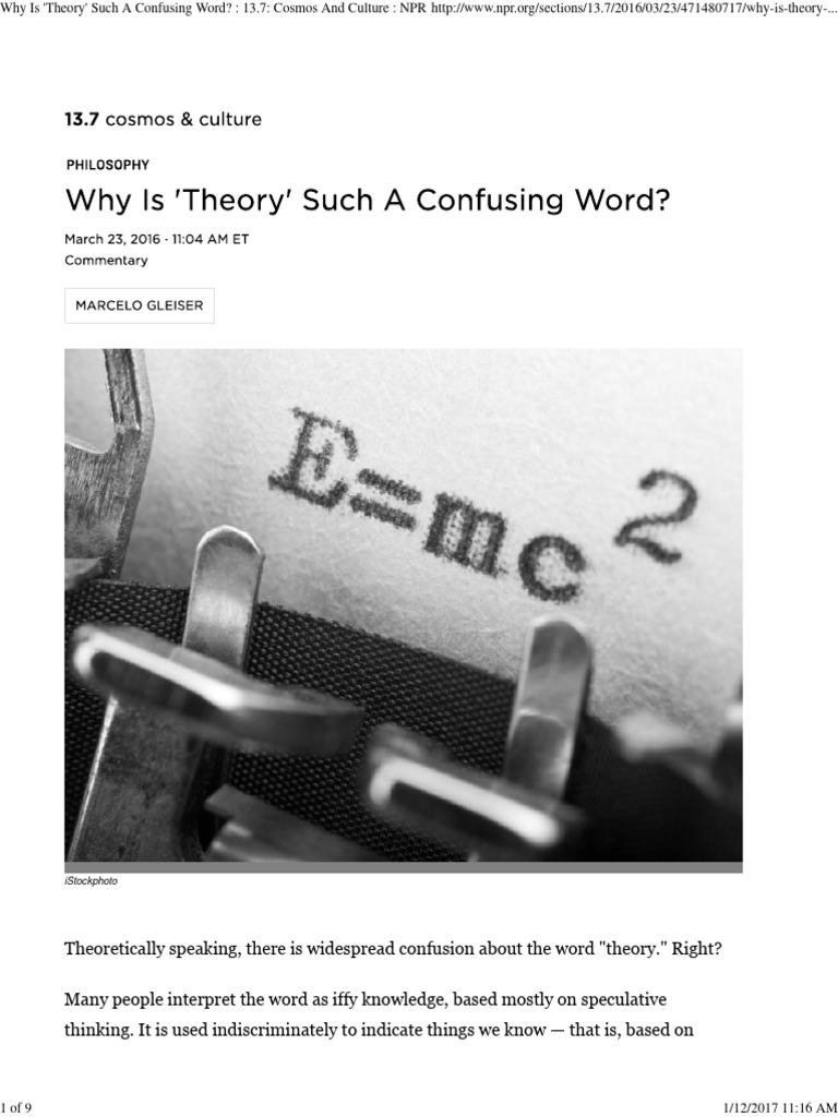 Understanding the Confusion of "Theory" | PDF | Theory | Physics