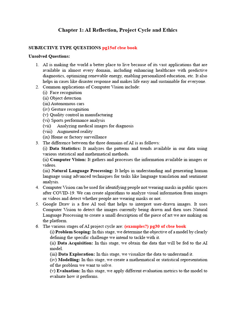 Class 9 AI Facilitator Handbook: Chapter 1 | PDF | Artificial ...