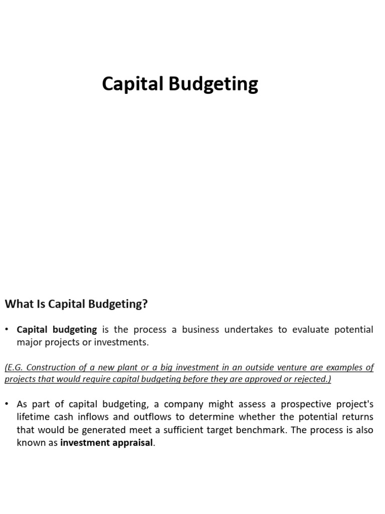 Understanding Capital Budgeting Techniques | PDF | Net Present Value ...