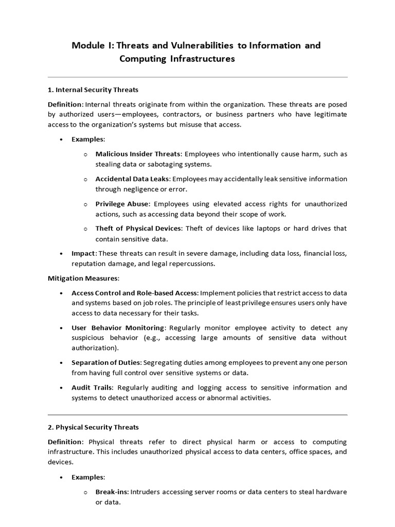 Security Threats & Vulnerabilities Module I | PDF | Security | Computer Security