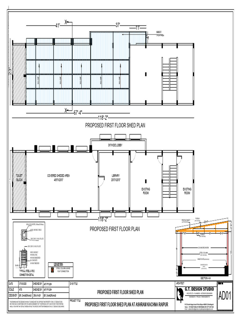 Proposed First Floor Shed Plan Kachna Raipur | PDF | Building ...
