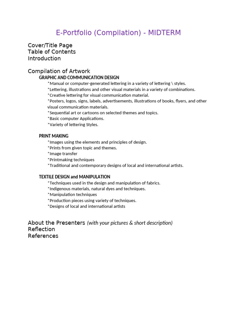 VISUAL ART_E-Portfolio | PDF