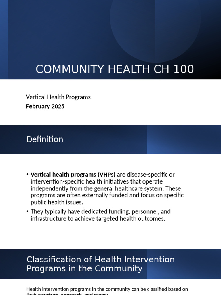 MD 1 Vertical Programs | PDF | Preventive Healthcare | Health Care