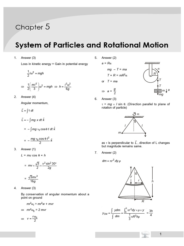System of Particles and Rotational Motion: L MGH | PDF | Angular Momentum | Mechanics