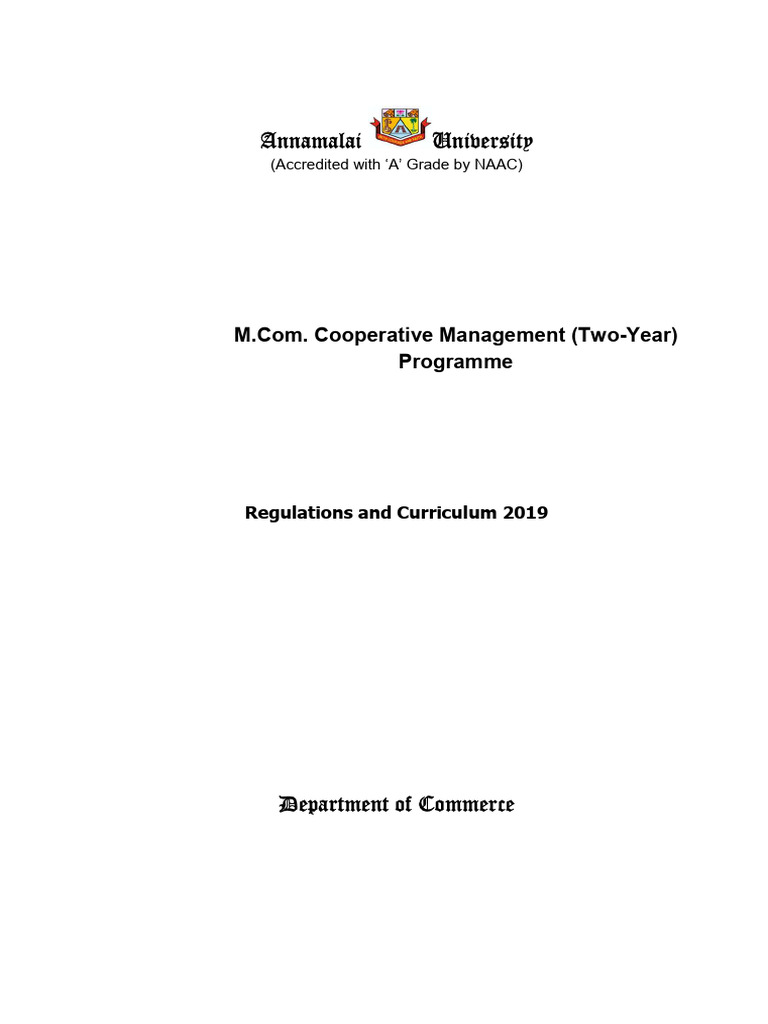 mcom_cooperativemanagement2019 | PDF | Thesis | Course Credit