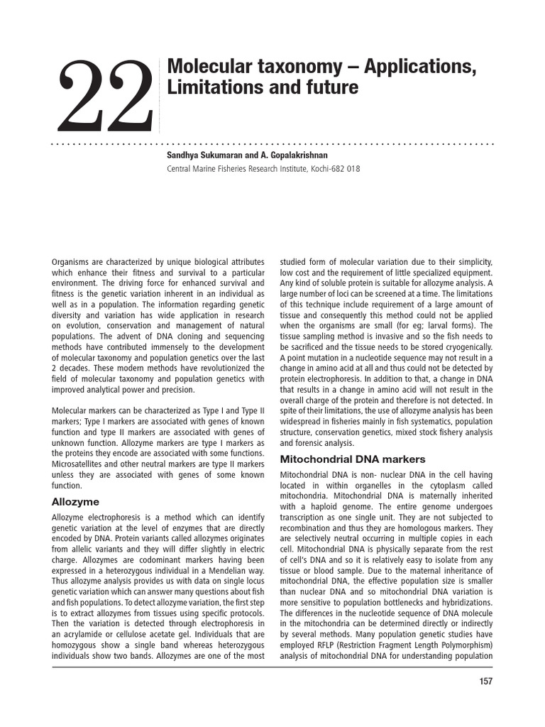 Molecular Taxonomy | PDF | Microsatellite | Mitochondrial Dna