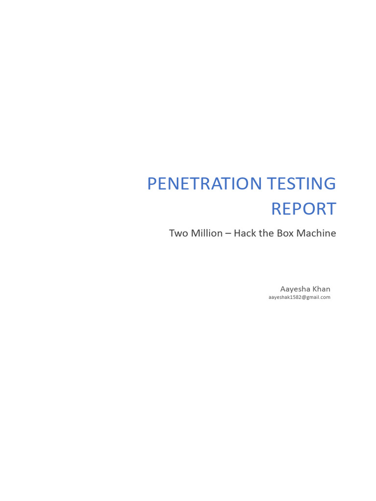 Penetration Testing Report | PDF | Security | Computer Security