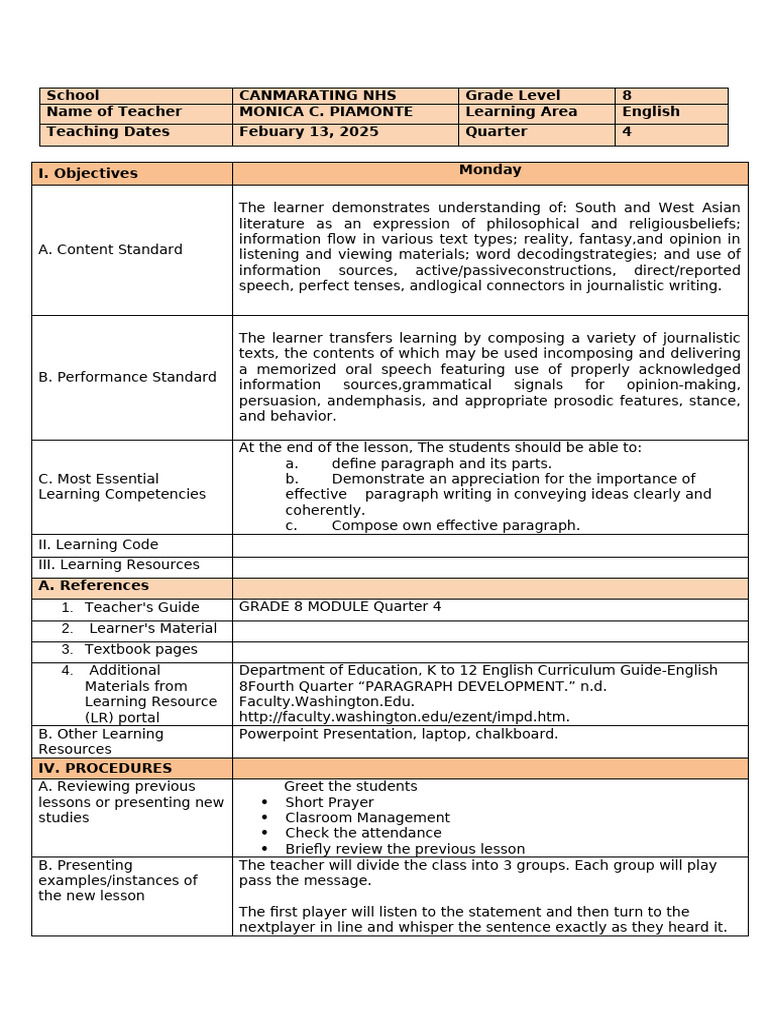 Final Lp | PDF | Learning | Teachers