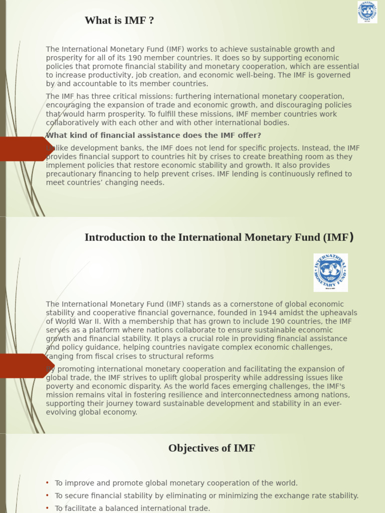 International Monetary Fund (IMF) | PDF | International Monetary Fund ...