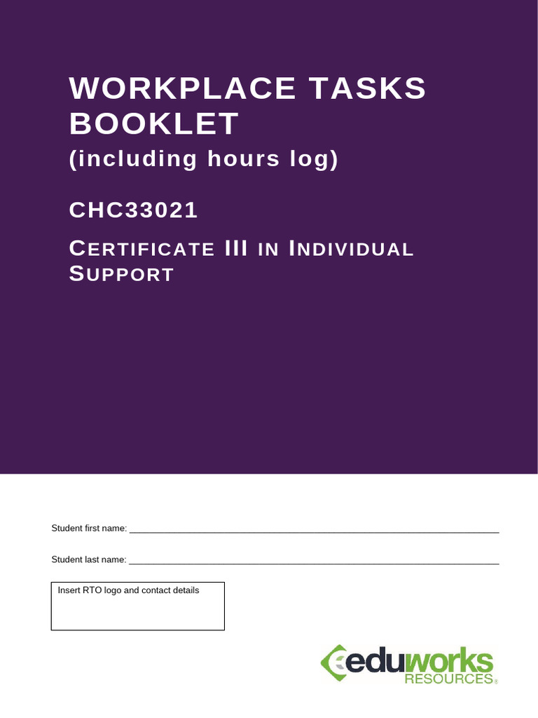 CHC33021 Workplace Tasks Booklet AGE V2.0 (ID 205762) | PDF | Personal ...